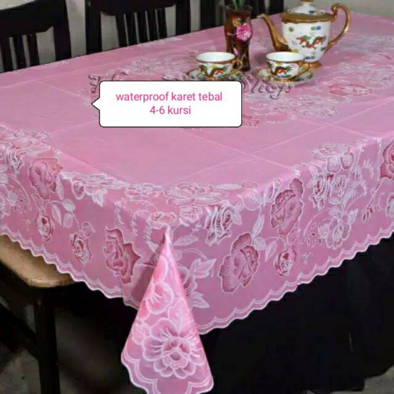 Jual Taplak makan waterfroof 4-6 kursi karet tebal | Shopee Indonesia