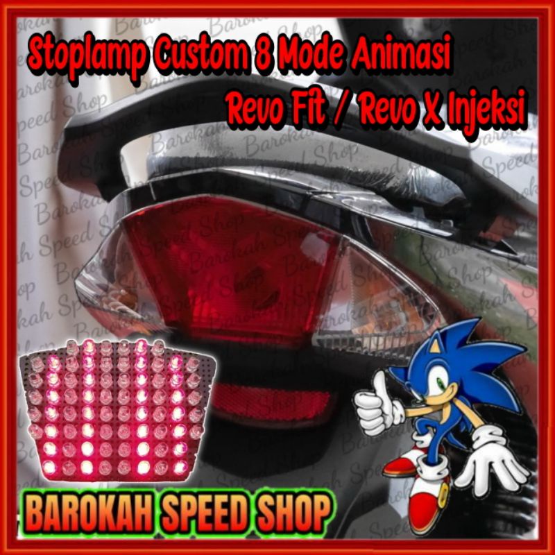 Jual Stoplamp Custom Revo Fit Injeksi Full LED 8 Mode Animasi - Lampu ...