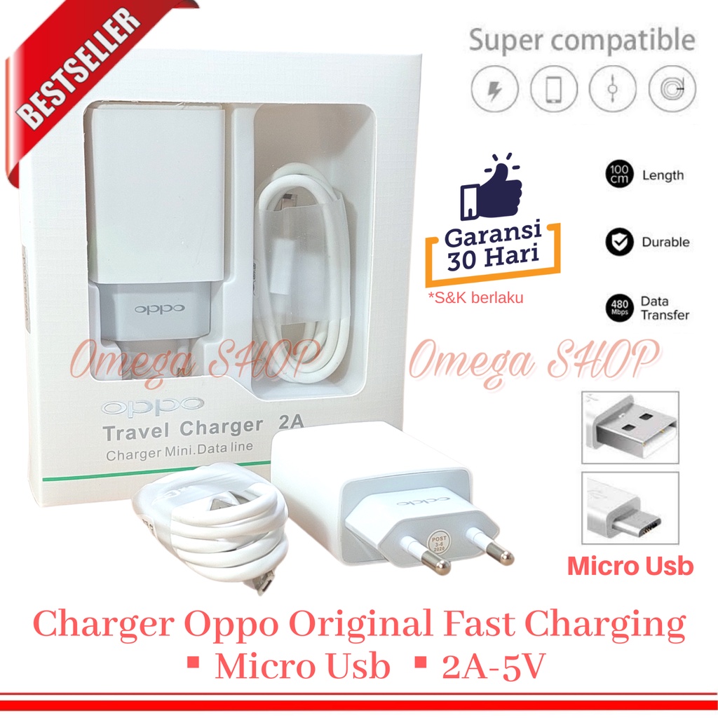 Jual Charger OP Original Fast Charging 100% Micro Usb 5v 2A | Shopee ...