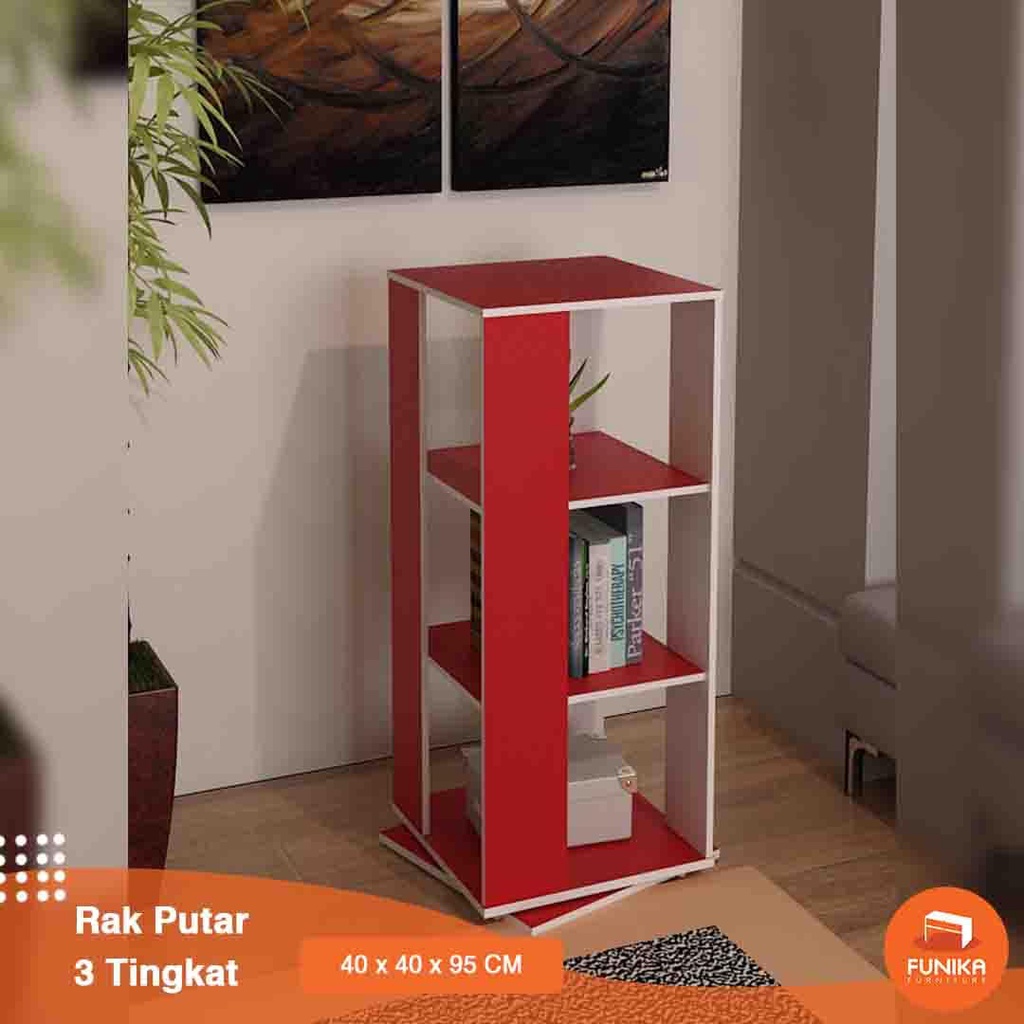 Jual Funika 22001 RD/WH - Rak Putar 3 Tingkat / Rak Serbaguna 3 Susun ...