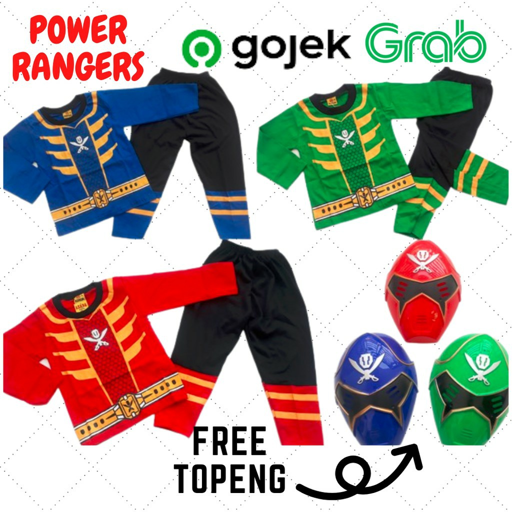 Jual KOSTUM BAJU ANAK POWER RANGERS SPD SAMURAI WARNA MERAH HIJAU BIRU ...
