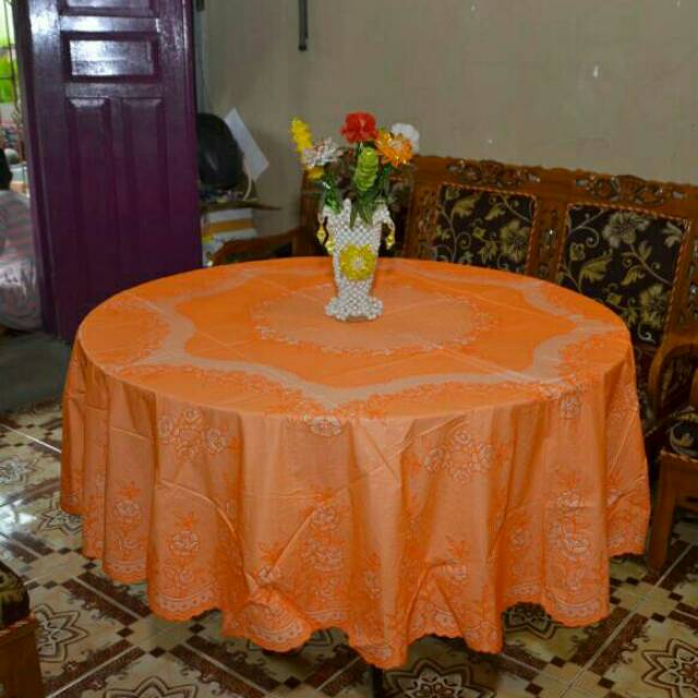 Jual Taplak meja Vinyl lace bulat 6 Kursi 180cm | Shopee Indonesia