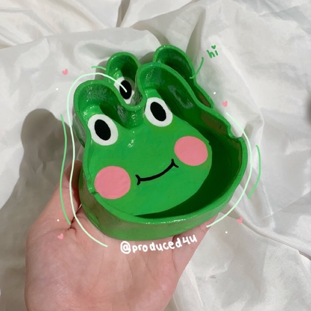 Jual ASBAK KODOK//FROG ASHTRAY , clay ashtray, asbak clay aesthetic ...
