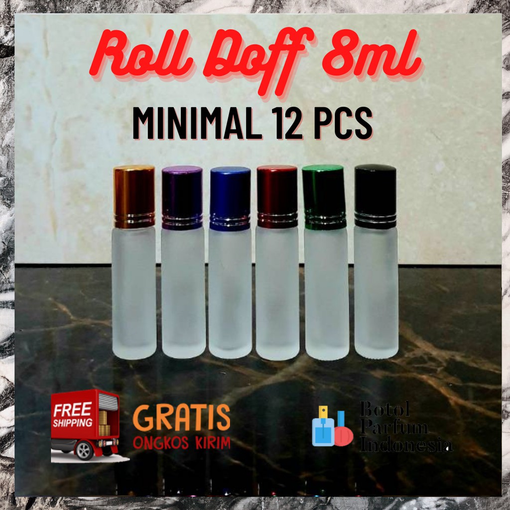 Jual BOTOL PARFUM KOSONG ROLL ON KACA 8 ML (ROLL DOFF WARNA 8 ML ...