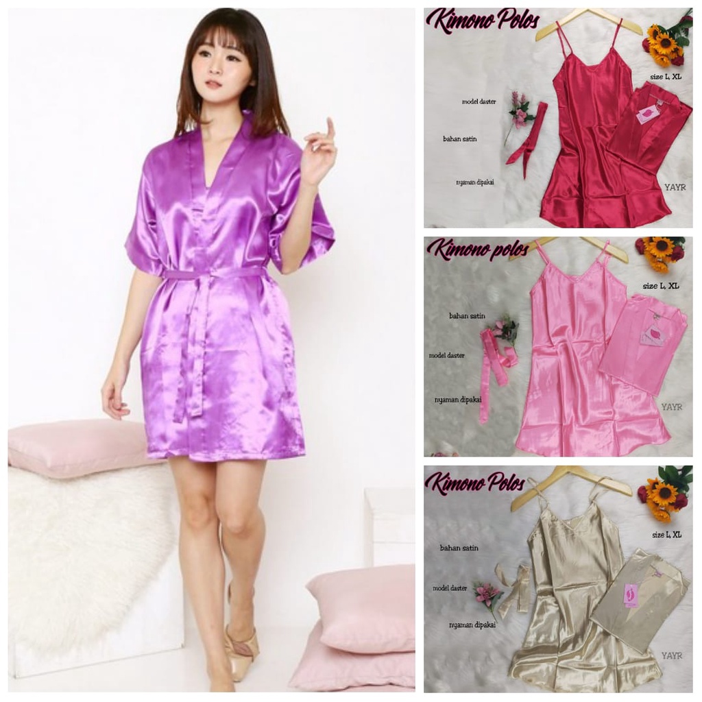 Jual Kimono Daster Premium One Set Inner Baju Tidur Banyak Pilihan ...