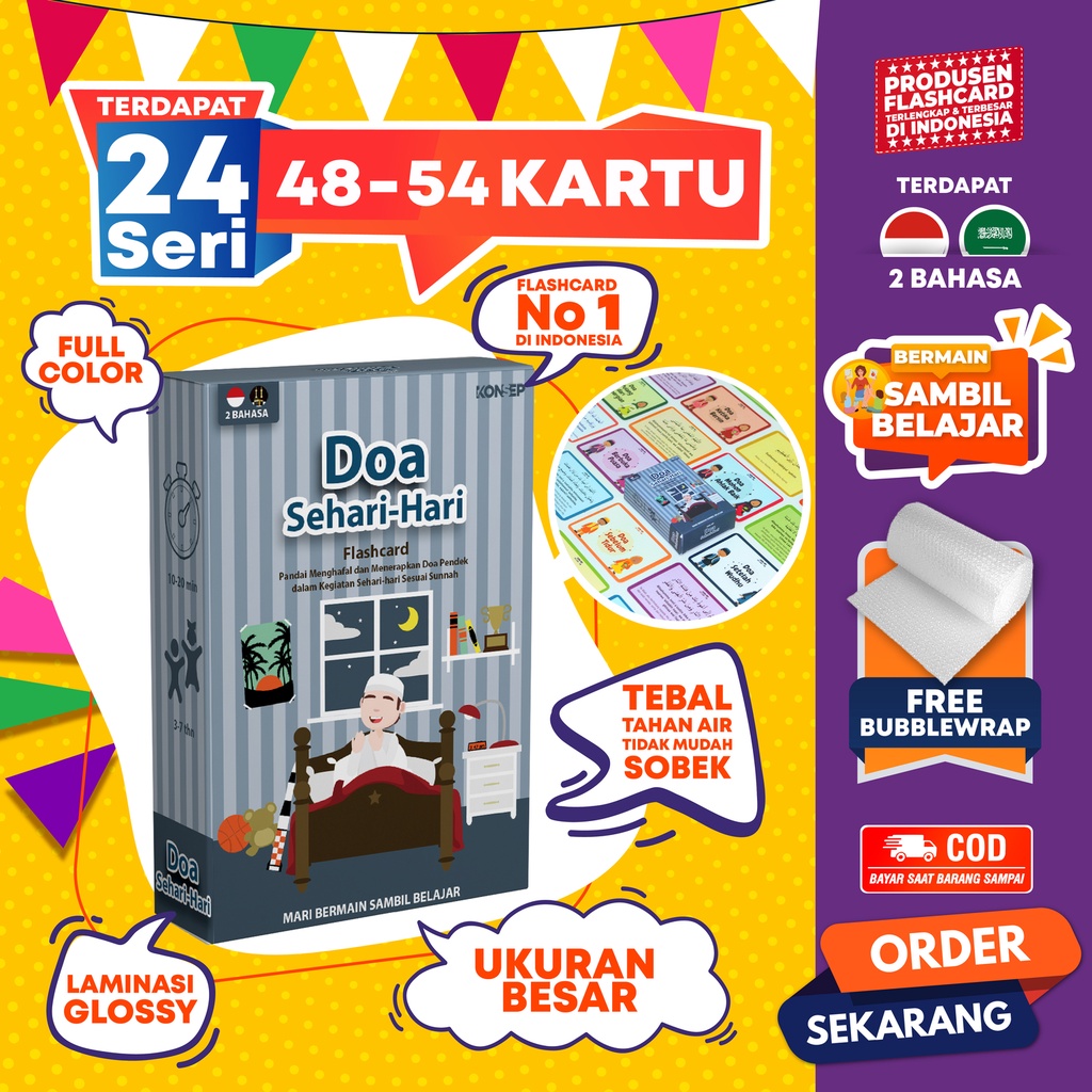 Jual Flashcard Edukasi Anak Doa Sehari hari | Shopee Indonesia