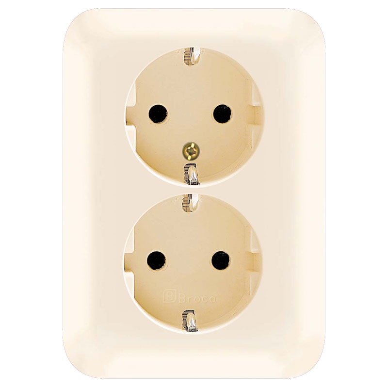 Jual Broco Gracio Double Socket With Earth Inbow Cream 15320-11 ...
