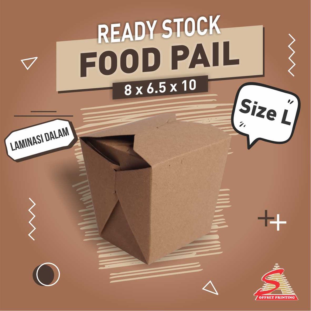 Jual Food Pail Size L / Take away Box / Lunch Box / Dus Nasi / Box Nasi ...