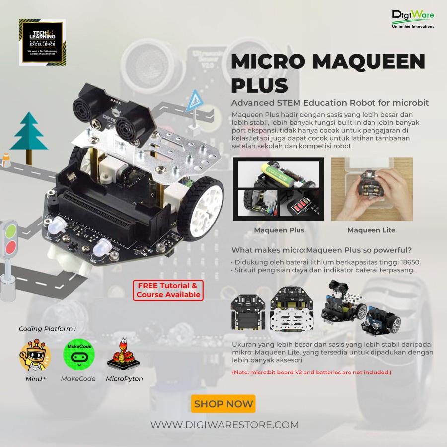 Jual micro Maqueen Plus Advanced STEM Education Robot for microbit ...