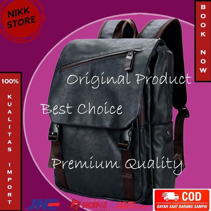 Jual Tas Punggung Pria Keren Original Distro AB404 Backpack Pria Kulit ...