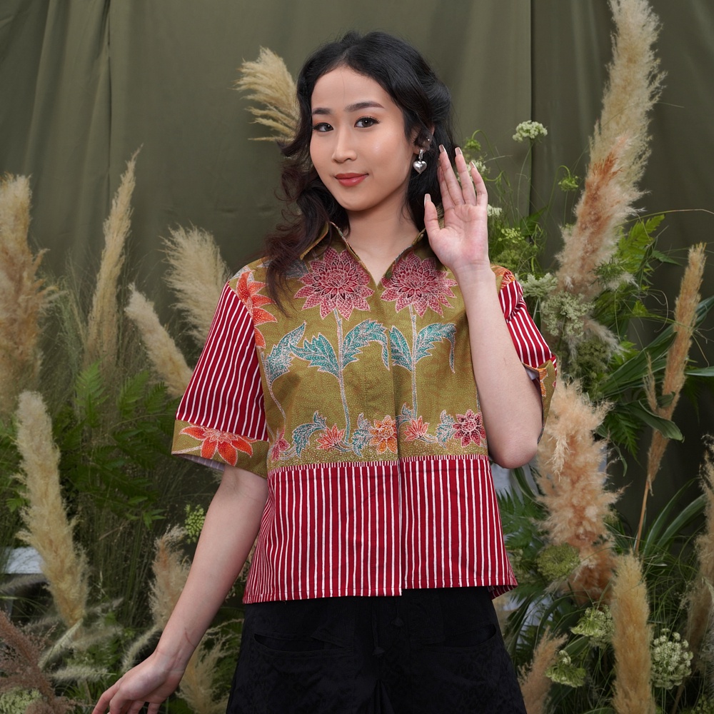 Jual NONA RARA-Misty matahari T1788,Baju kerja blouse batik wanita ...