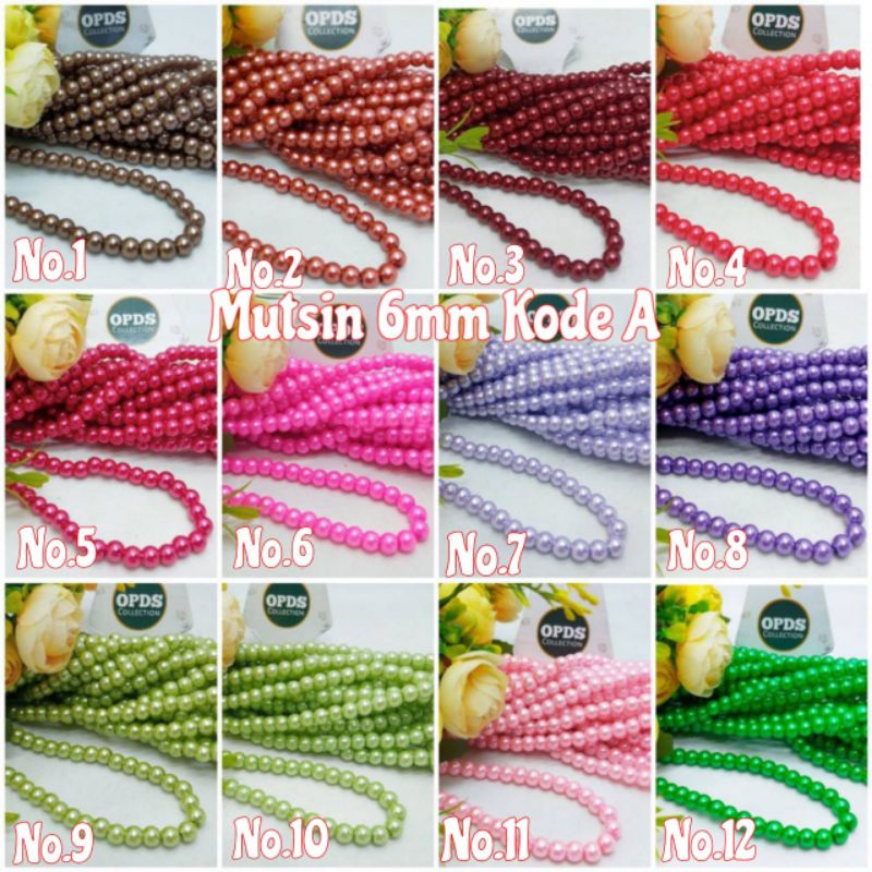 Jual Mutiara Sintetis 6mm 1 String Mutiara Berat 6mm Mutiara Warna 6mm ...