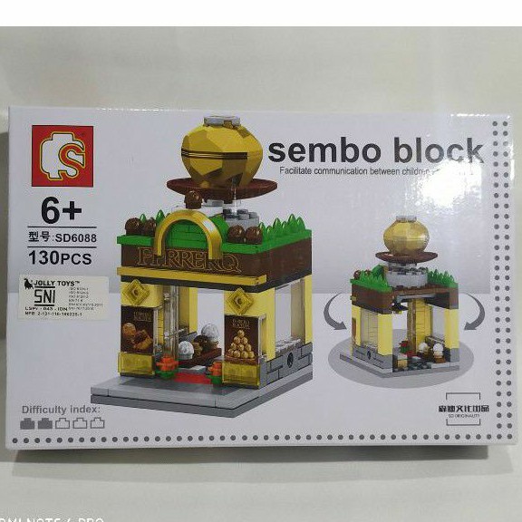 Jual Mainan Block/Bricks/Lego/Sembo/Toko Komersil/6088/COKLAT | Shopee ...