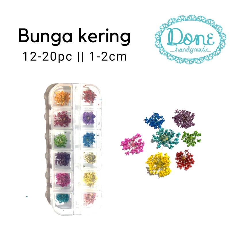 Jual Bunga Kering Hiasan Resin Nail Art Flower Dekorasi Kuku Dried
