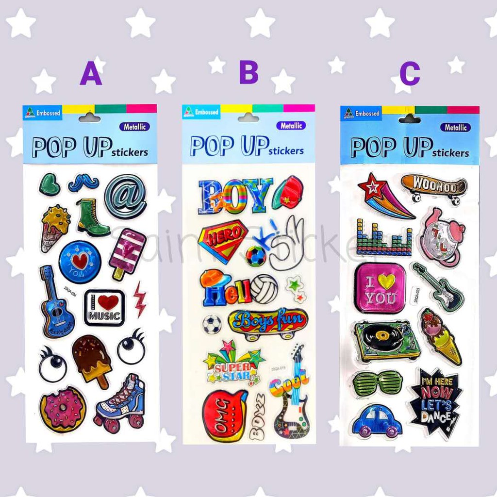 Jual Pop Up Sticker Stiker Timbul Gambar Tempel Anak Edisi Music Hip ...