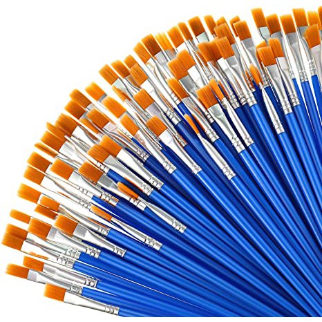 Jual [ GROSIR ] Kuas lukis 50pcs grosir Round Flat Tip / Kuas Melukis ...