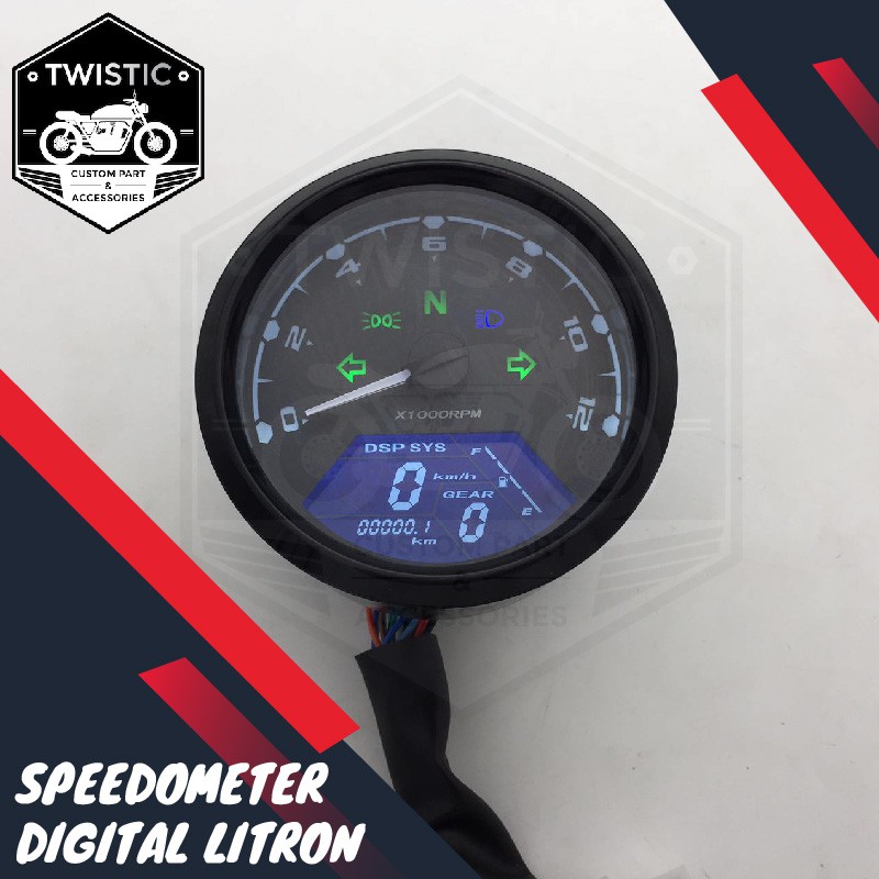 Jual Speedometer Digital Bulat Universal Litron Motor W175 Benelli ...