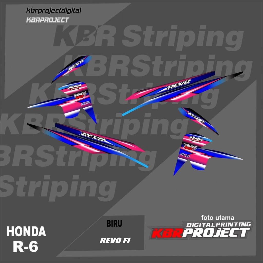 Jual revo fi striping revo fi motor honda motor sticker variasi Racing ...