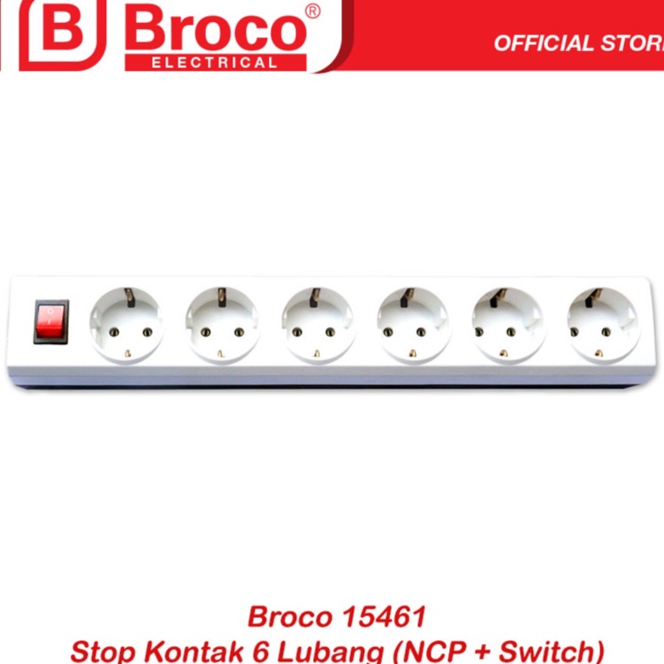 Jual Broco Electrical 15461 Stop Kontak 6 Lubang (NCP + Switch ...