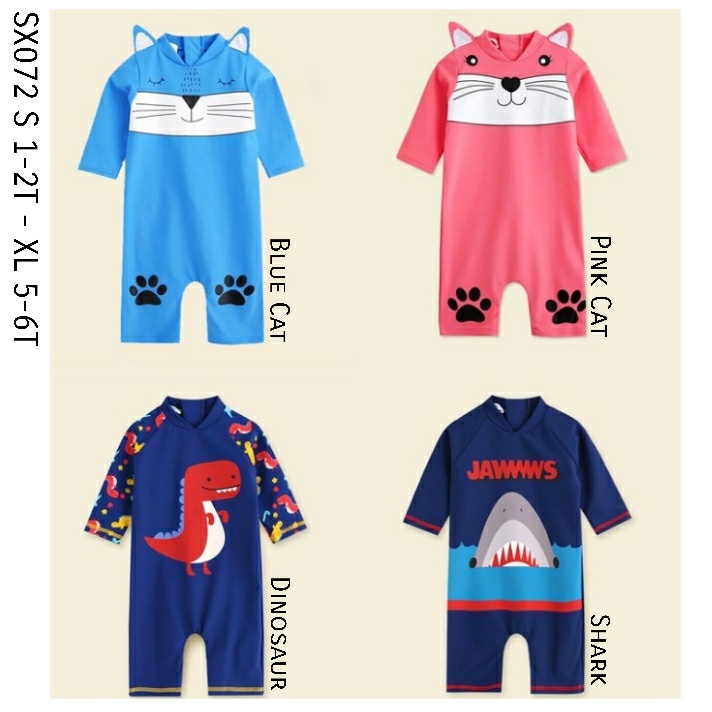 Jual SX072 (6 Bulan - 6 Tahun) Baju Renang Anak Swimsuit Cat Dino Cewek Cowok | Shopee Indonesia