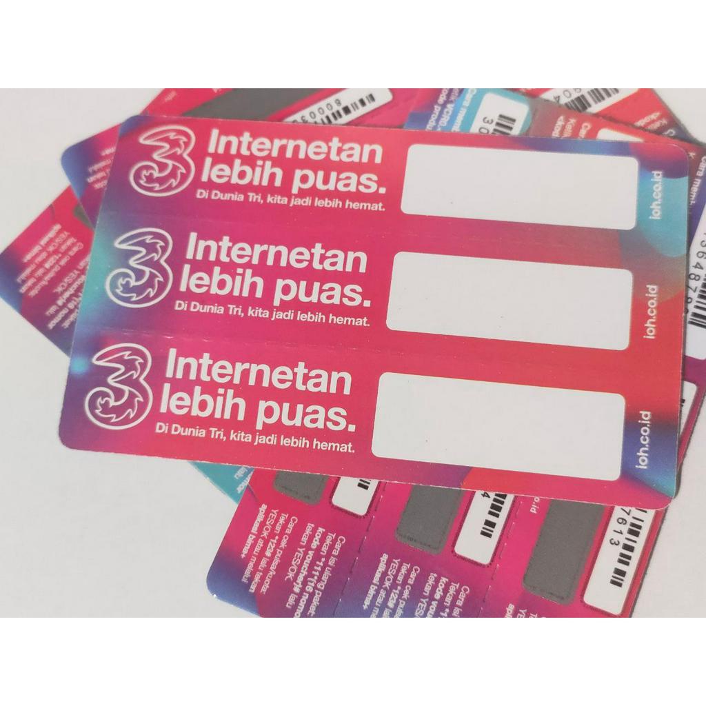 Jual Voucher Tri Three Zero Kosong Bahan Voucher Internet Kuota Data ...