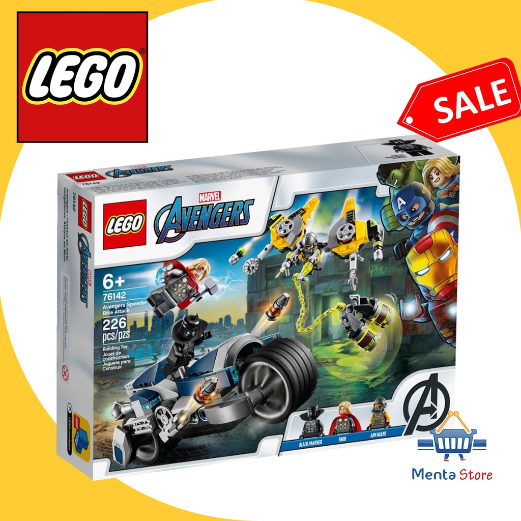Jual LEGO Marvel 76142 Avengers Speeder Bike Attack Black Panther Bike ...