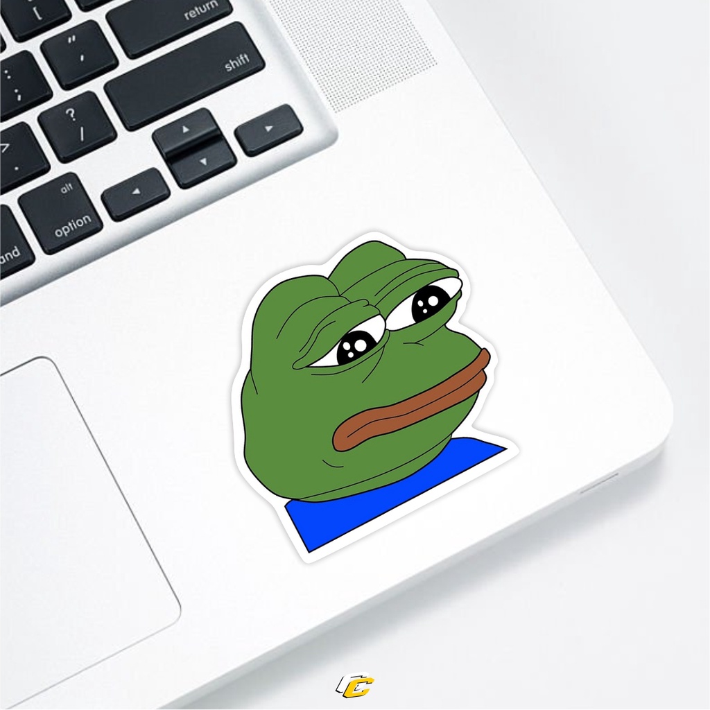 Jual SAD PEPE FACE STICKER | stiker laptop helm motor mobil universal ...