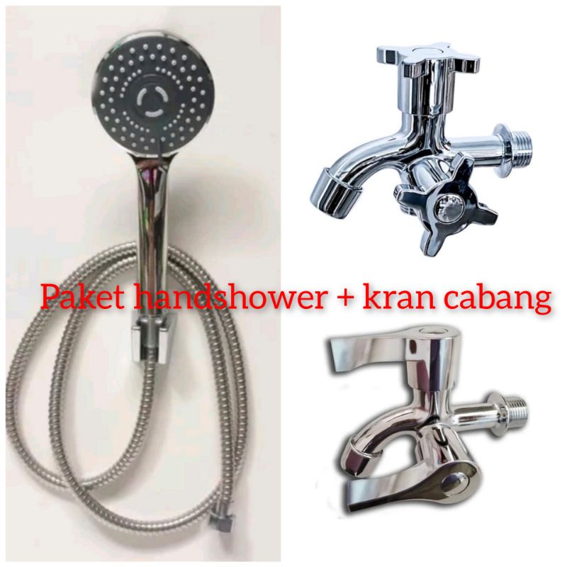 Jual PAKET MURAH HAND SHOWER SET SELANG SHOWER 2 METER DAPAT KRAN KERAN CABANG DOUBLE KAMAR ...
