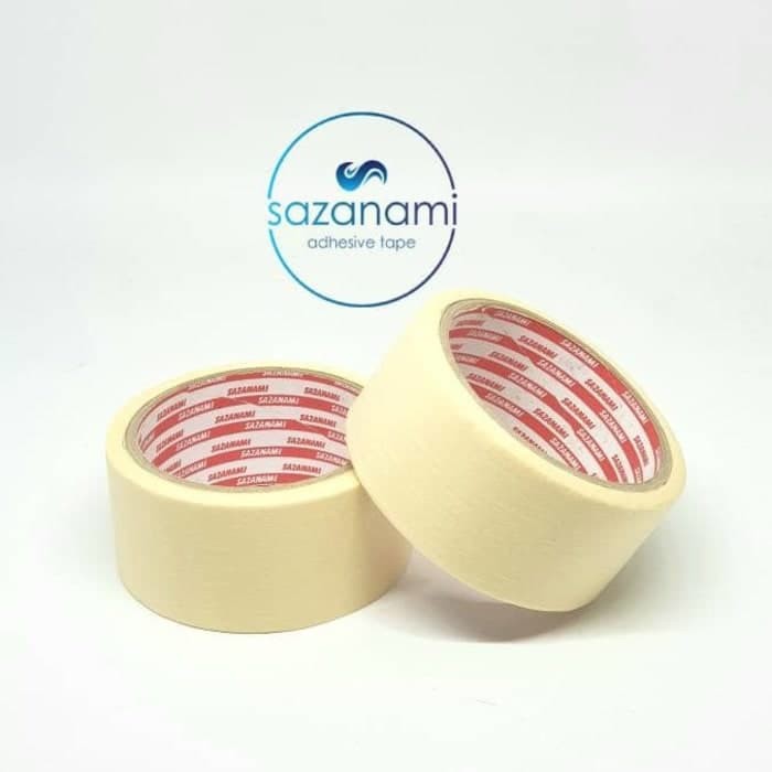 Jual MASKING TAPE 2" INCH x 15m Sazanami ISOLASI LAKBAN KERTAS - Kuning ...