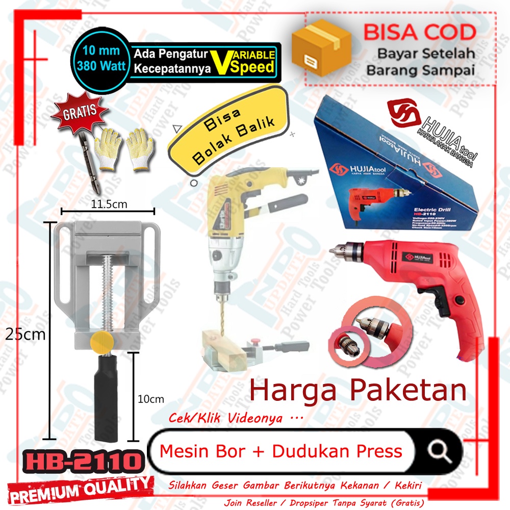 Jual Mesin Bor Kayu Besi Listrik Hujia Ragum Quick Release Clamp Catok ...