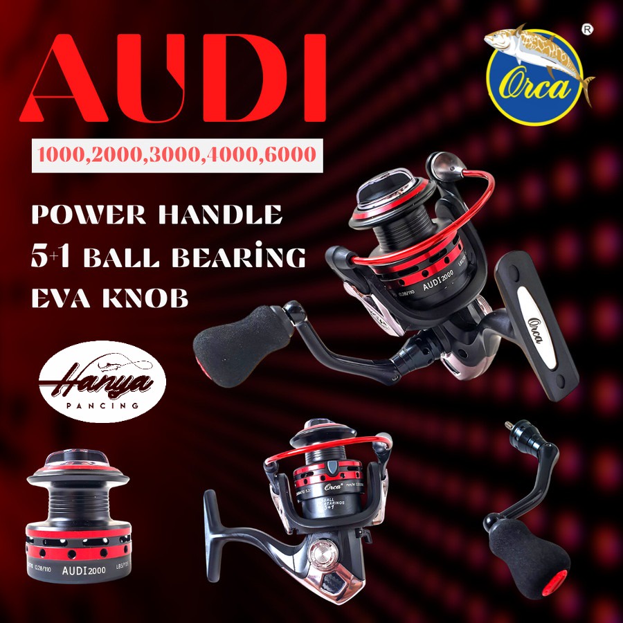 Jual REEL SPINNING ORCA AUDI 1000 2000 3000 4000 6000 POWER HANDLE ...
