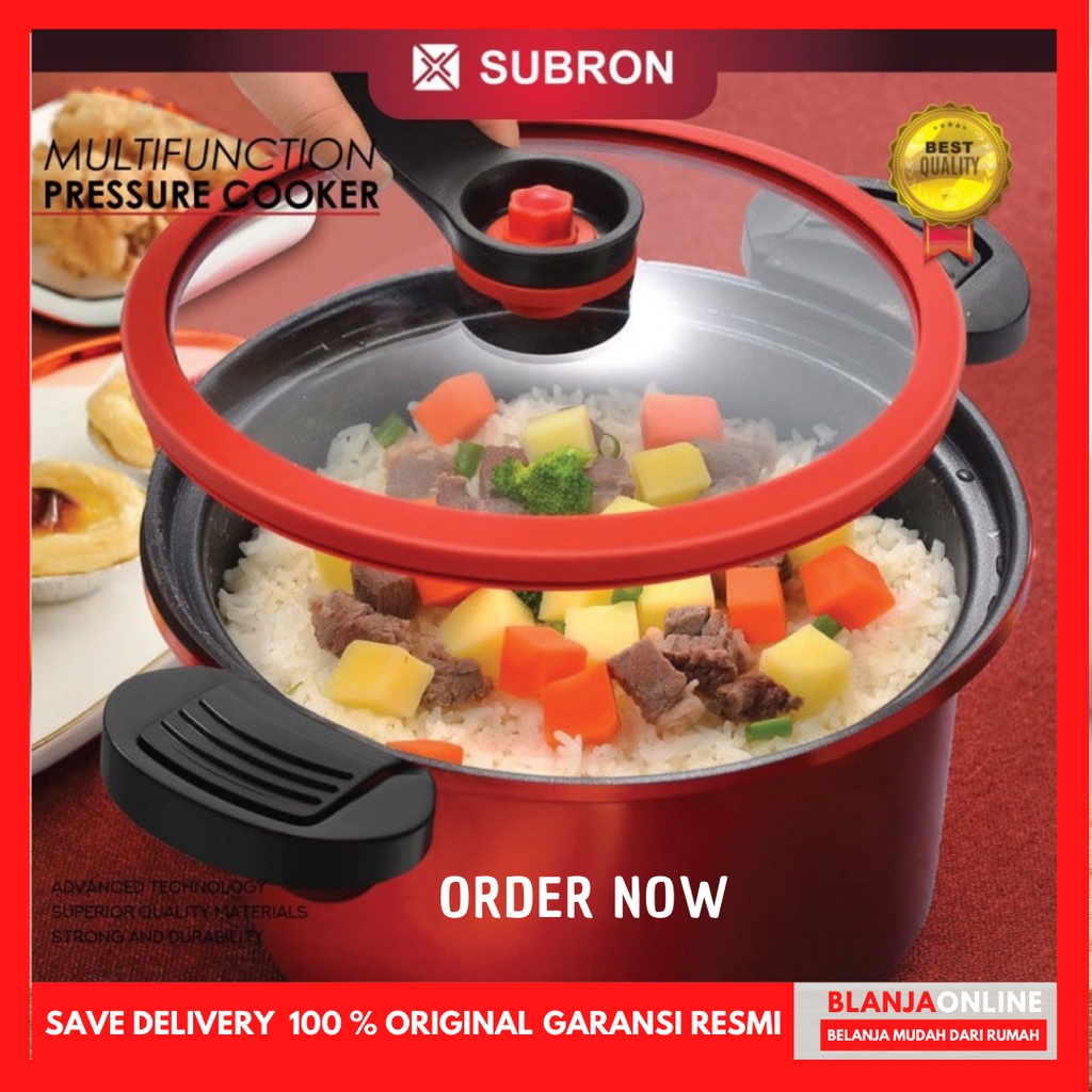 Jual Subron Panci Presto Teflon Pressure Cooker Lunak Totipotent 3.5 Liter Anti Lengket Tutup ...