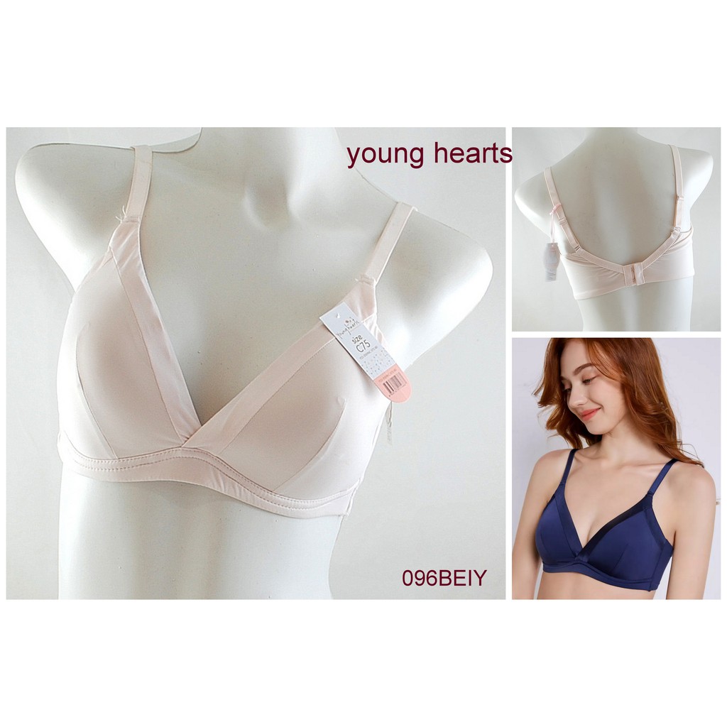 Jual Bra Wanita YOUNG HEARTS Tanpa Kawat Busa Tipis Full Cup Pakaian Dalam/Underwear 096Y ...
