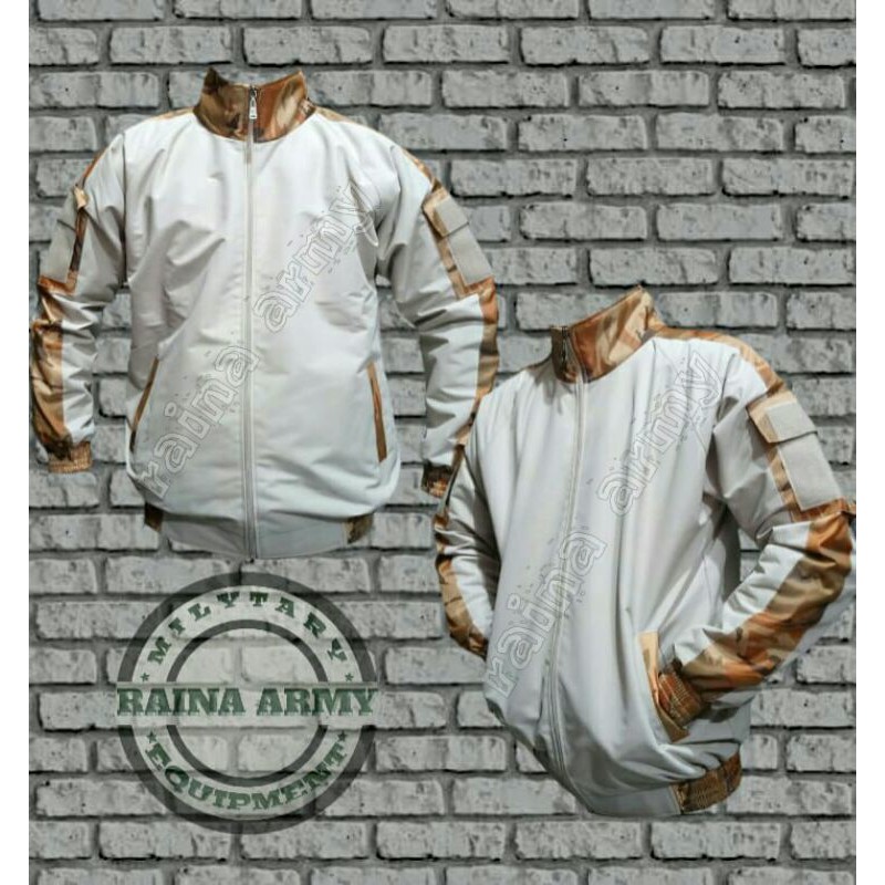 Jual jaket bomber tactical jaket kru tactical krem kombinasi loreng ...