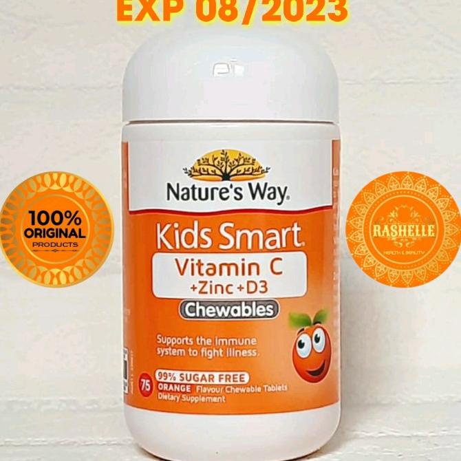 Jual Natures Way Kids Smart Vitamin C + Zinc + D3 75 Tablet | Shopee ...