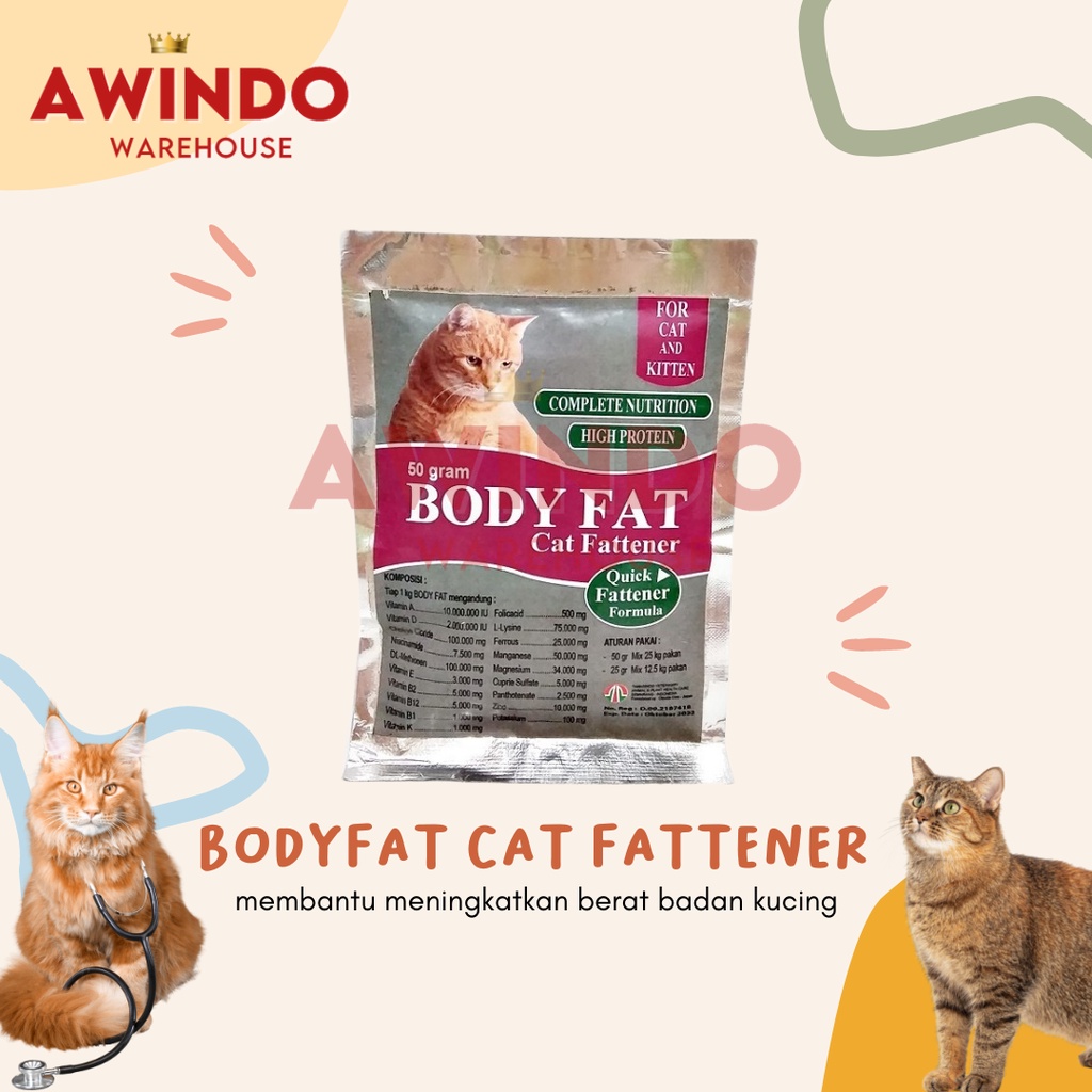 Jual BODY FAT CAT FATTENER - Obat Vitamin Penggemuk Kucing Nutrisi ...