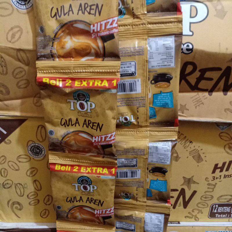 Jual Kopi Top Gula Aren Renceng Beli 2 Extra 1 ( isi 10+ 5 sachet ...
