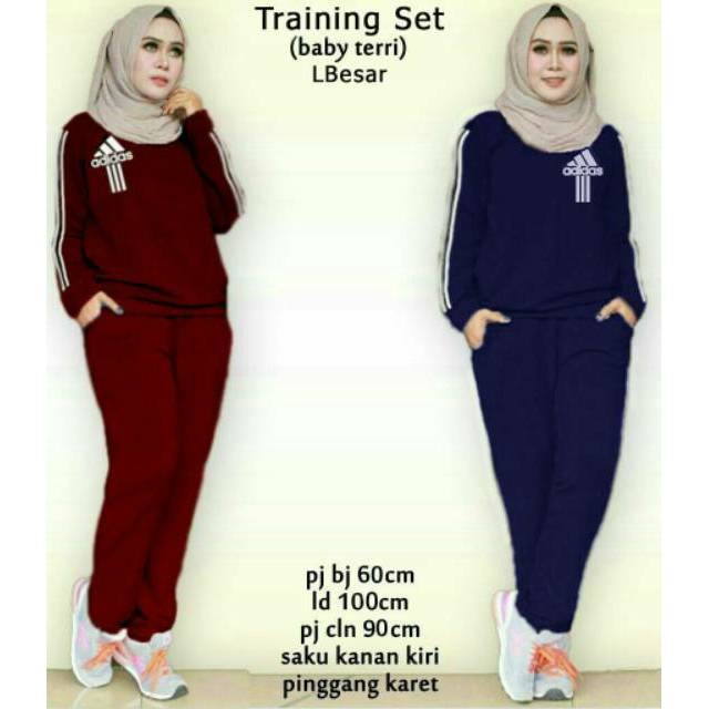 Jual SET adidas, setelan training, olah raga wanita, setelan olahraga ...