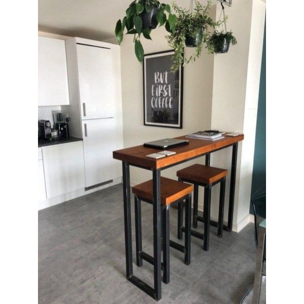 Jual meja kursi bar top table multiplek 90 cm/meja kopi/meja dapur/meja ...