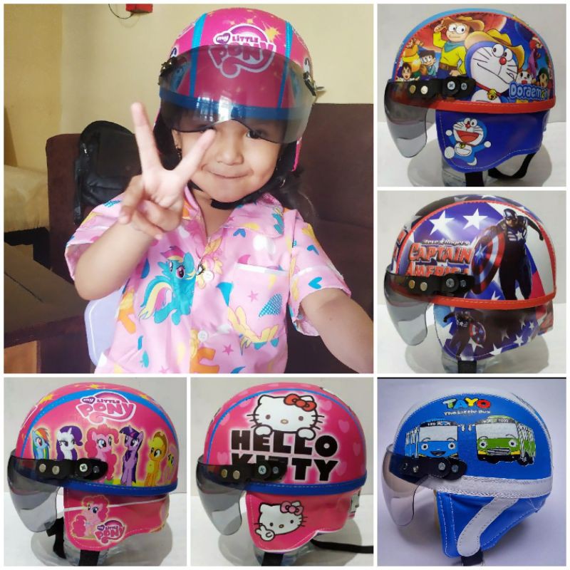 Jual HELM ANAK KARAKTER HELEM SINCHAN DORAEMON 1-4 TAHUN | Shopee Indonesia