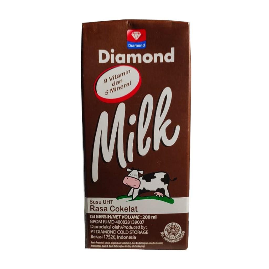Jual DIAMOND MILK SUSU UHT RASA COKELAT 200ML | Shopee Indonesia