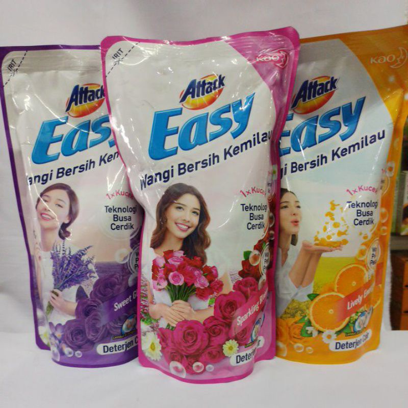 Jual Kao Attack Detergent Cair Easy Romantic/Blossom 800 ml | Shopee ...