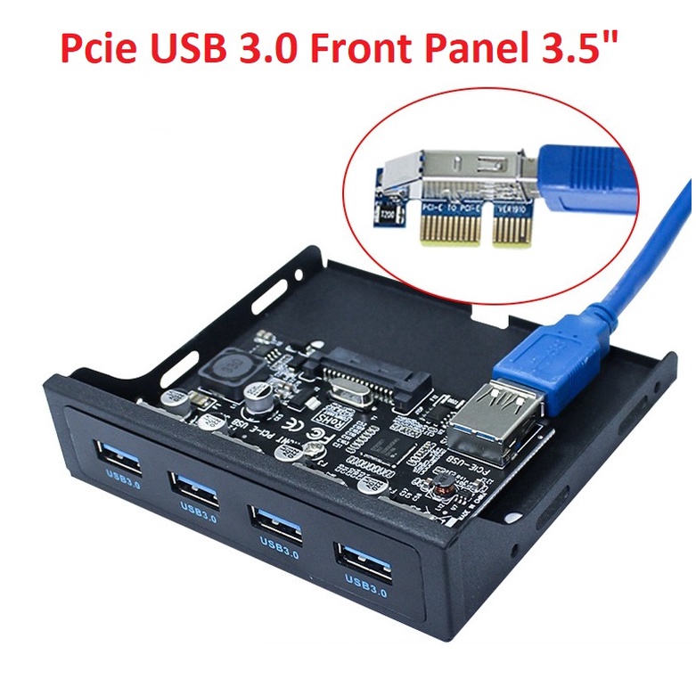 Jual USB Front Panel Pcie 4 Port USB3.0 High Speed 3.5 inch | Shopee ...