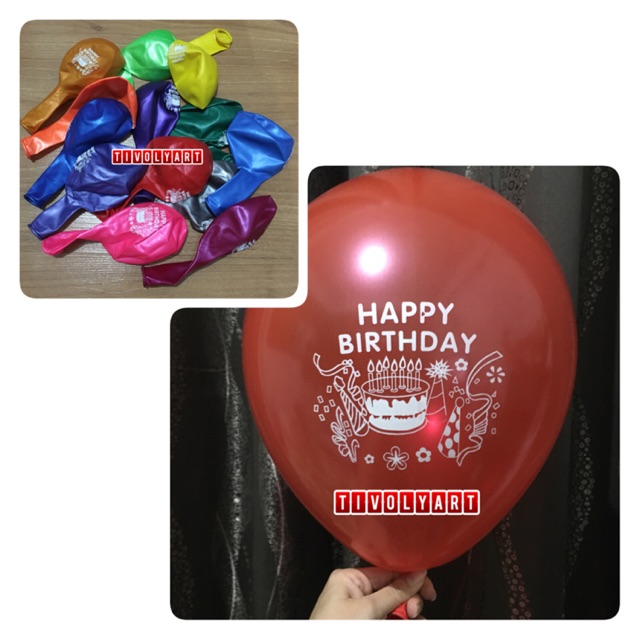 Jual Balon Metalik Happy Birthday | Balon Latex HBD Metalik | Balon HBD ...