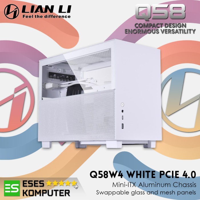 Jual Case LIAN LI Q58 WHITE Q58W4 | ALUMINUM MINI-ITX CASE | PCIe 4.0 ...