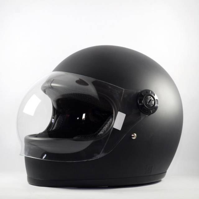 Jual Helm Gringgo Black Dop helm retro full face Cafe Racer gringgo ...