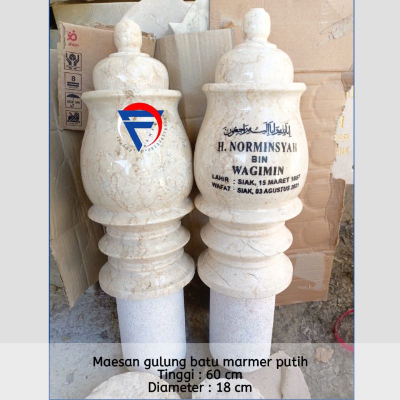 Jual Nisan/maesan gulung/patok makam bentuk bulat solid batu marmer | Shopee Indonesia