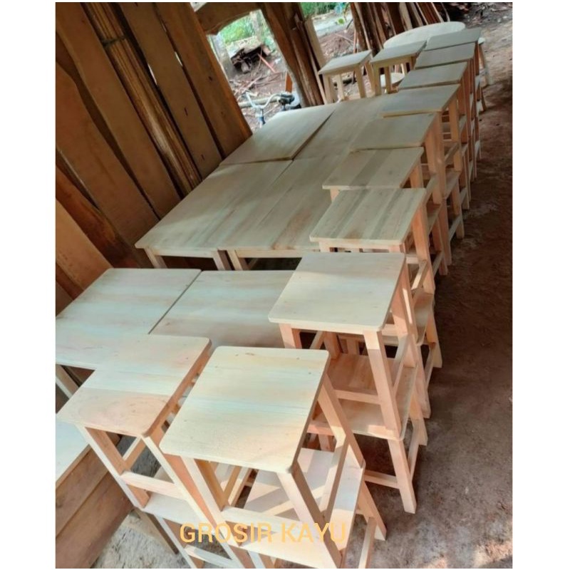 Jual KURSI CAFE TANPA SANDARAN | KURSI WARUNG KAYU ASLI | KURSI BAKSO ...