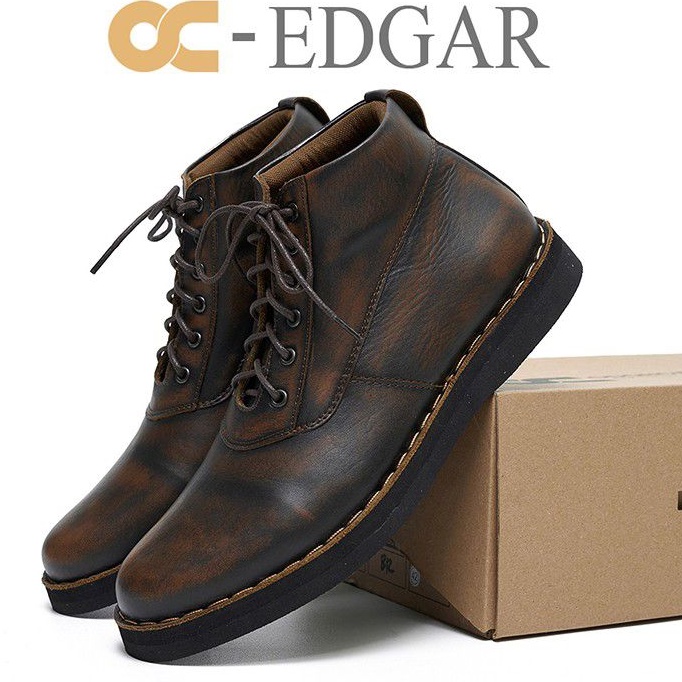 Jual Sepatu Casual Boot Pria Kulit Asli Odon Cibaduyut OC Edgar Hitam ...