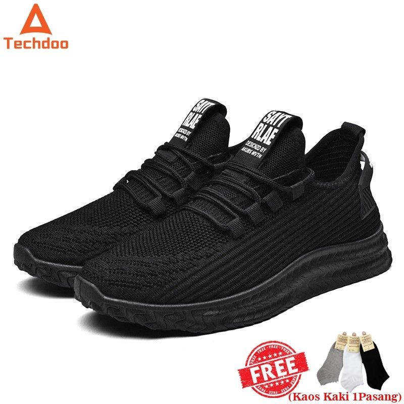 Jual Techdoo Sepatu Running Sneakers Pria Mesh Sepatu Olahraga Badminton Sport Pria Casual Shoes ...